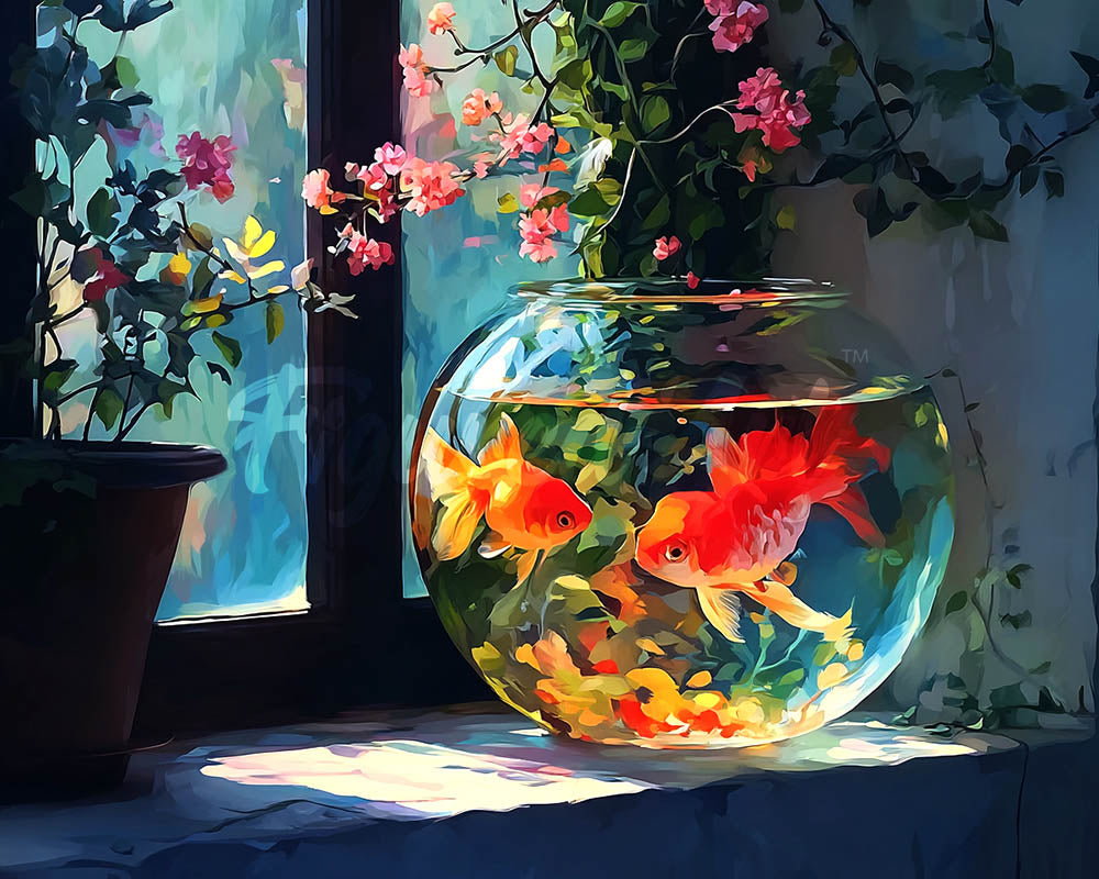 Diamond Painting - Sunlit Fishbowl – Figured'Art