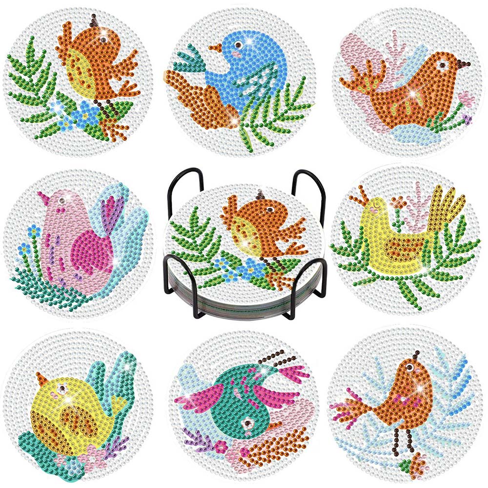 5D Diamond Painting Coaster with Birds – Figured'Art