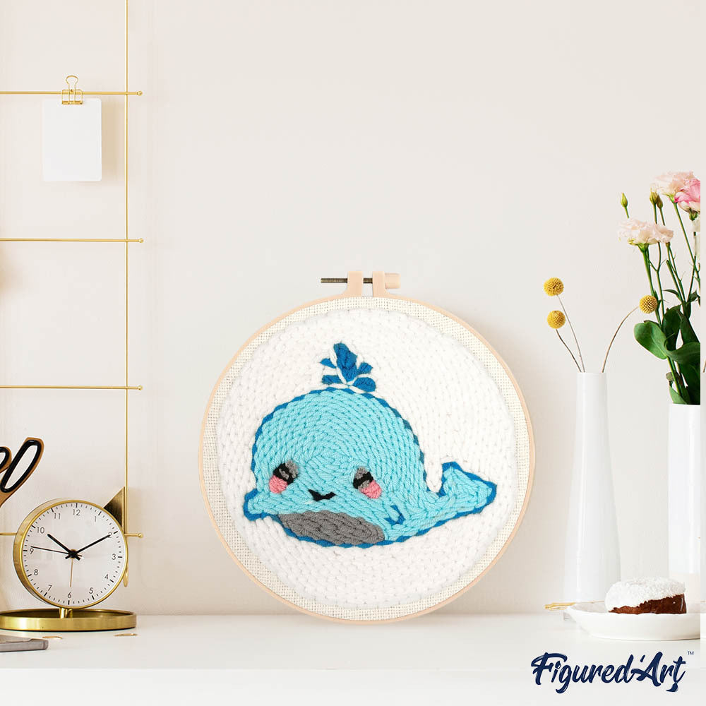 Punch Needle Kit - Baby Whale – Figured'Art