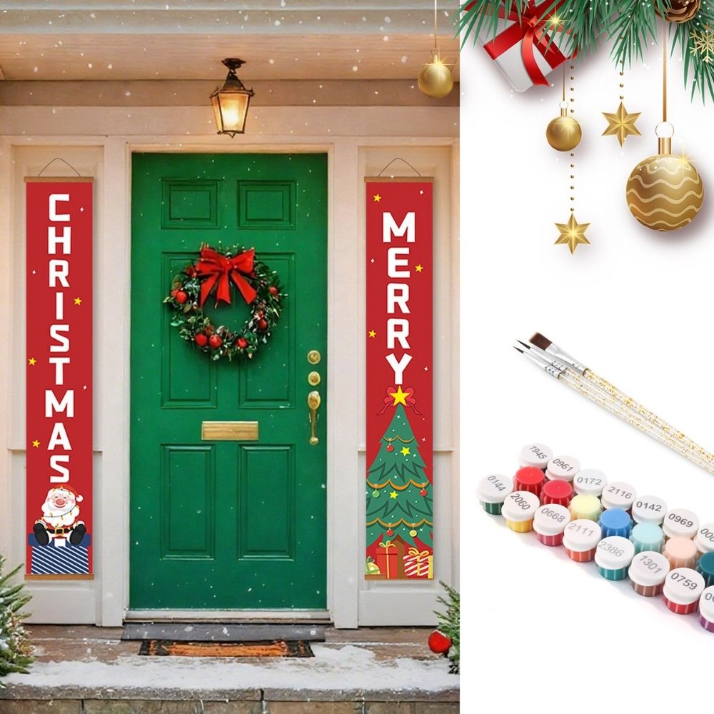 Paint by Numbers Front Door Hanging Banners - Christmas Tree – Figured'Art