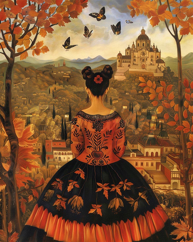 Diamond Painting - Frida Kahlo-inspired Autumn Lady – Figured'Art