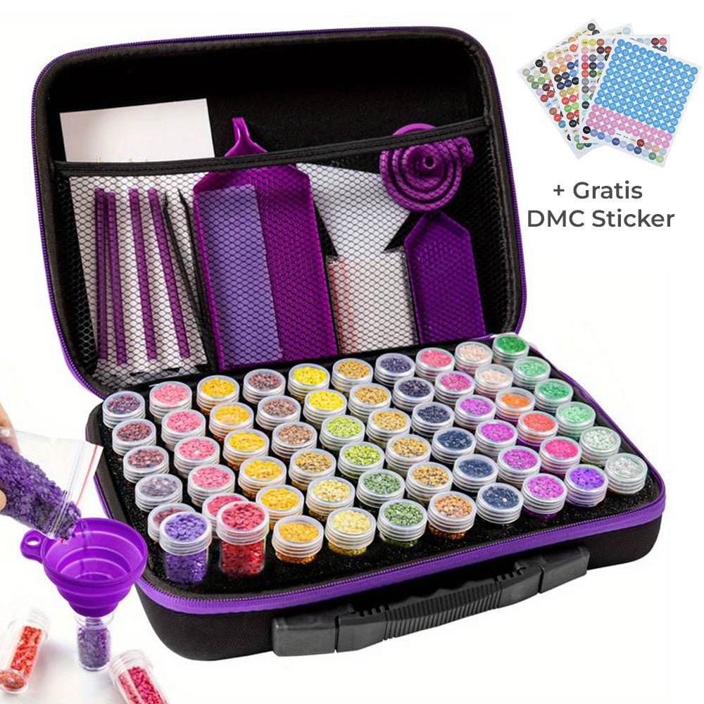 Diamond Painting Case Purple with 60 Compartments + Accessories ...