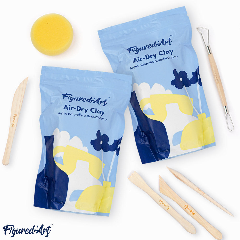 Pottery Kit with Air Dry Clay for Beginners and Adults – Figured'Art