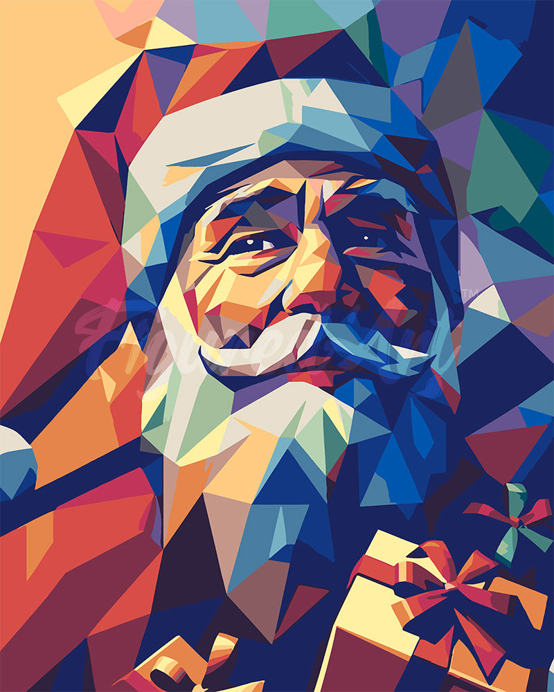 Paint by Numbers for adults UK - Polygon Santa – Figured'Art