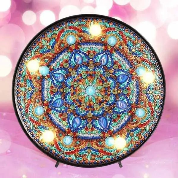 Diamond Painting LED Lamp Blue Mandala Star – Figured'Art