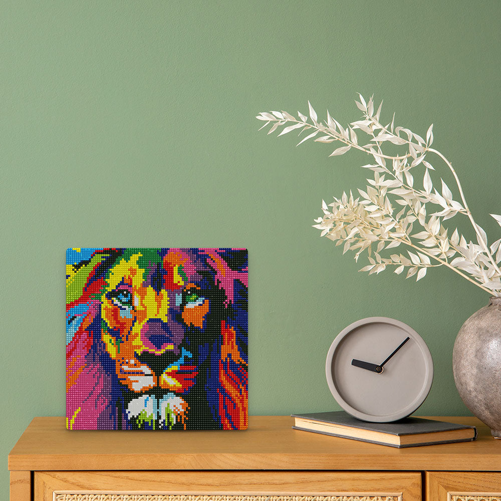 Mini Diamond Painting 25x25cm - Lion Pop Art small format – Figured'Art