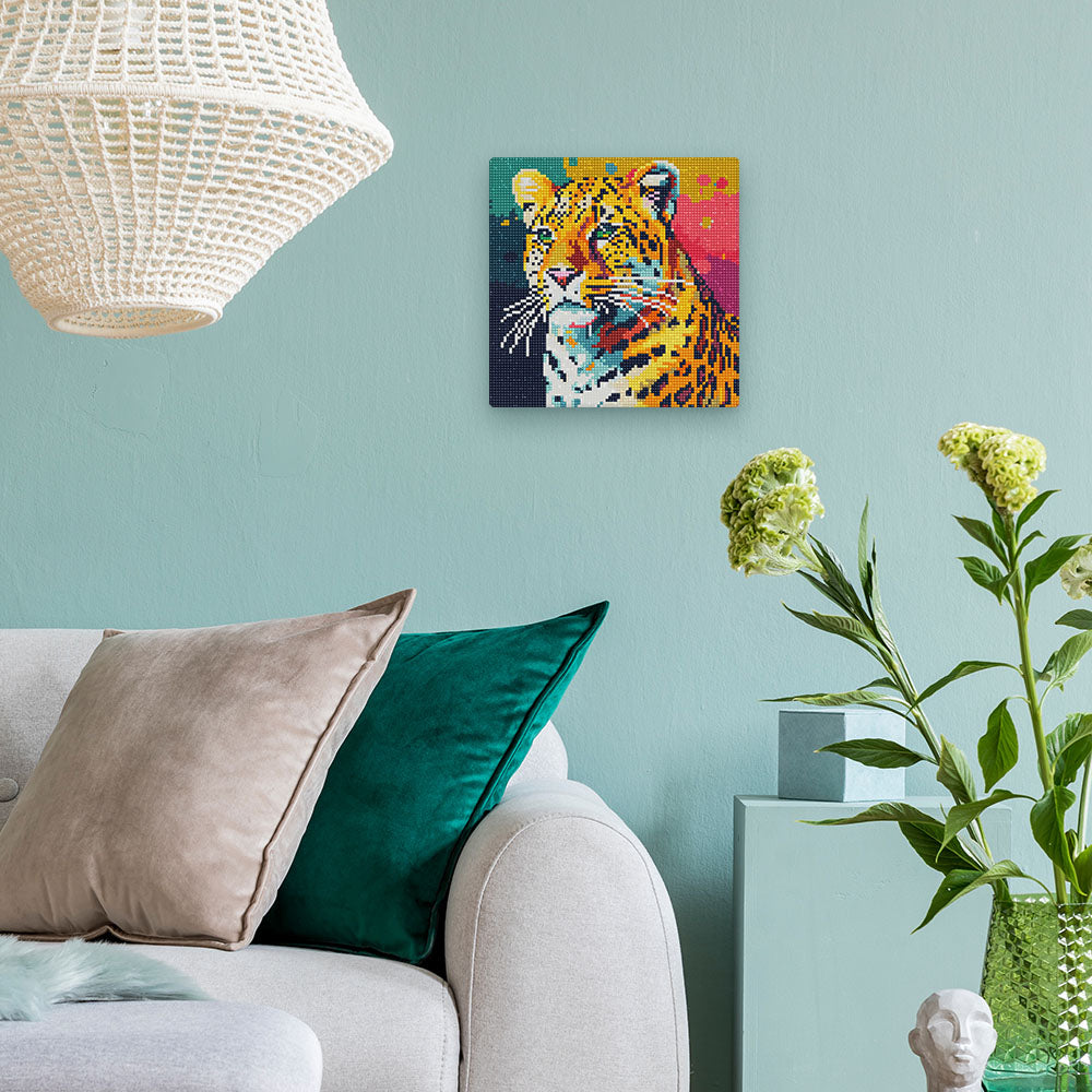 Mini Diamond Painting 25x25cm - Leopard Abstract Pop Art small format ...