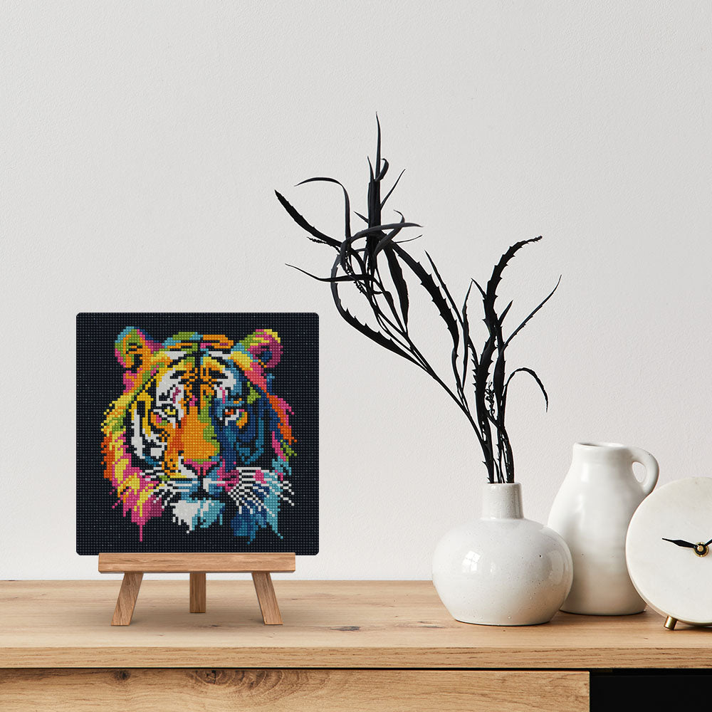 Mini Diamond Painting 25x25cm - Tiger Abstract Pop Art small format ...