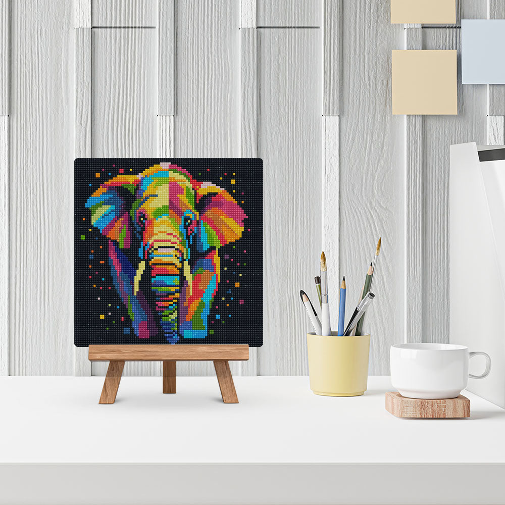 Mini Diamond Painting 25x25cm - Elephant Abstract Pop Art small format ...