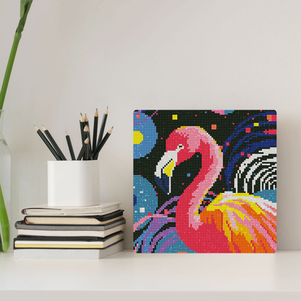 Mini Diamond Painting 25x25cm - Flamingo Abstract Pop Art small format ...
