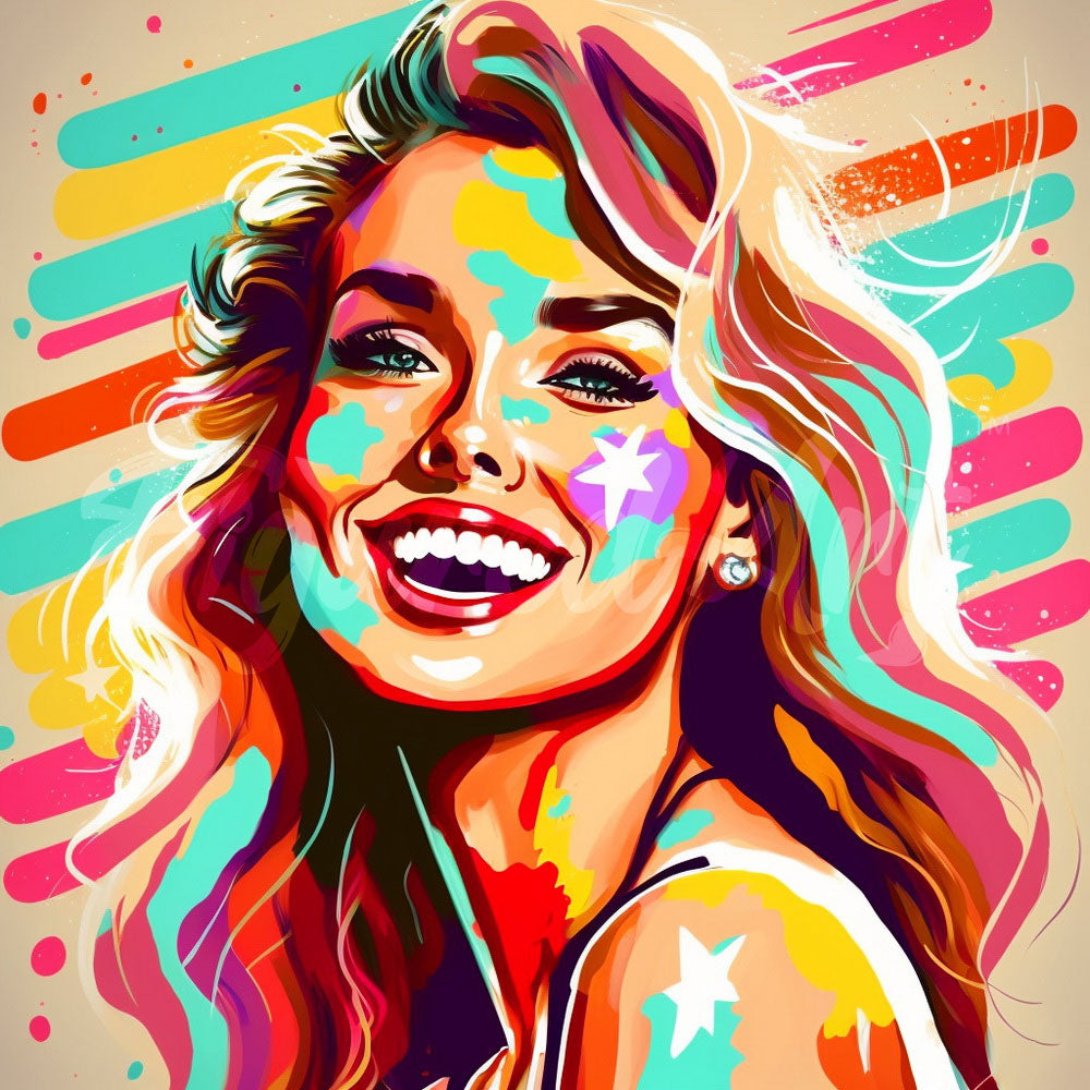 Mini Diamond Painting 25x25cm - Blonde Bombshell Pop Art small format ...