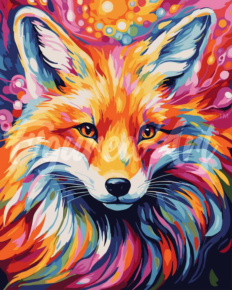 Paint by Numbers - Colourful Abstract Fox – Figured'Art