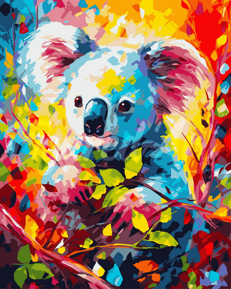 Paint by Numbers - Colourful Abstract Koala – Figured'Art