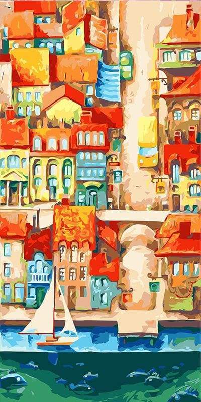 Paint by numbers - Abstract Beachfront – Figured'Art