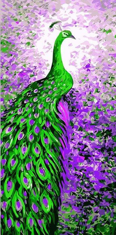 Purple Peacock Painting YOUR MAJESTY Peacock Painting. Wall